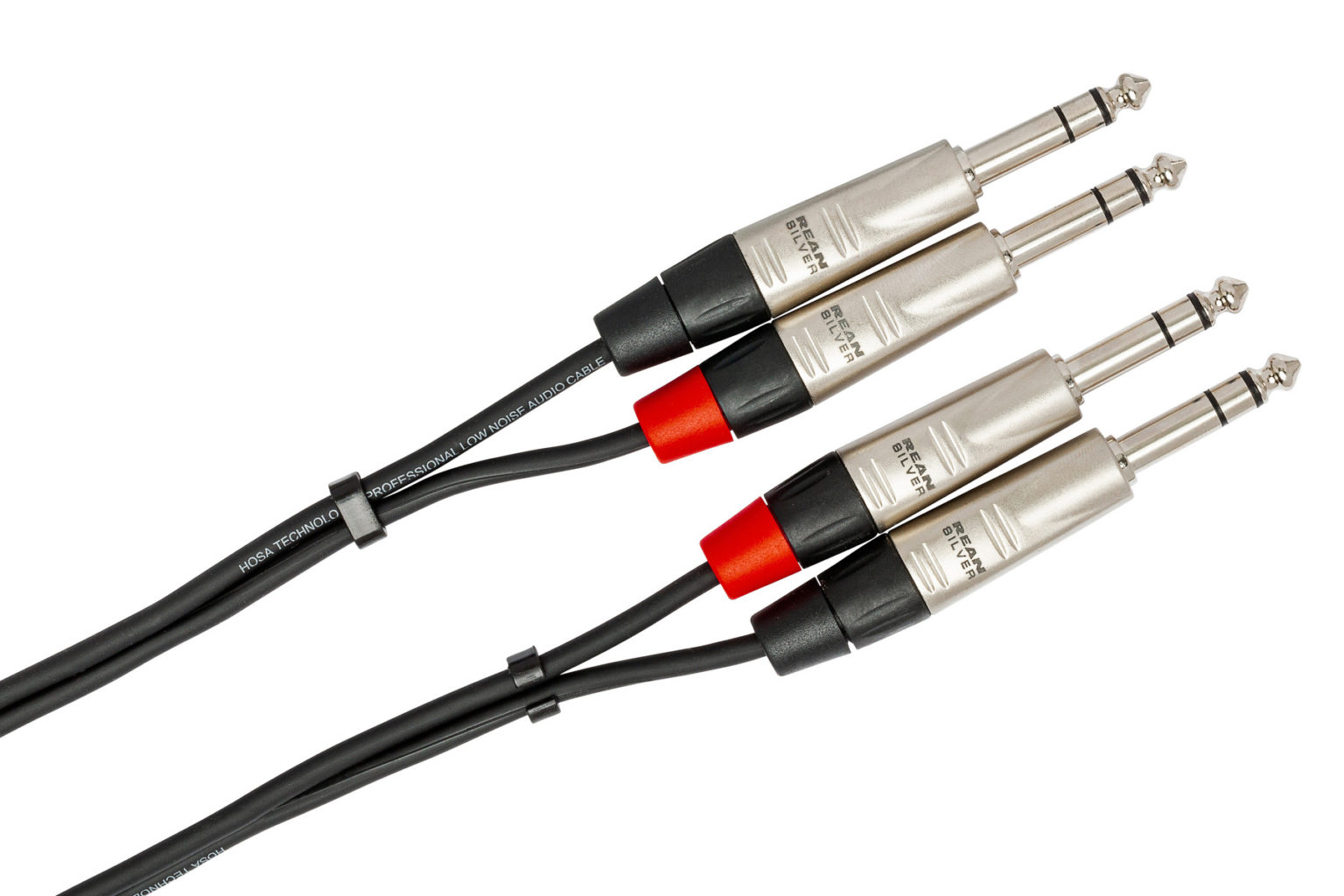 Dual REAN 1/4 in TRS to Same - Pro Stereo Interconnect | Hosa Cables