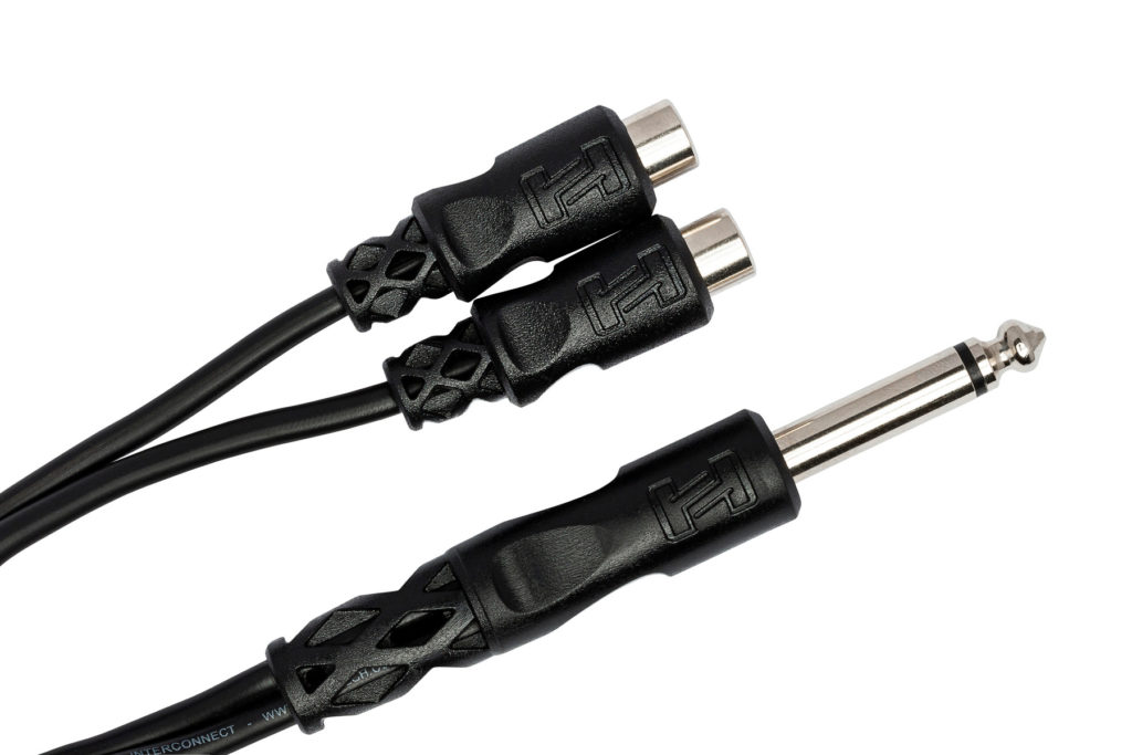 1/4 in TS to Dual RCAF - Y Cable - Analog Audio | Hosa Cables